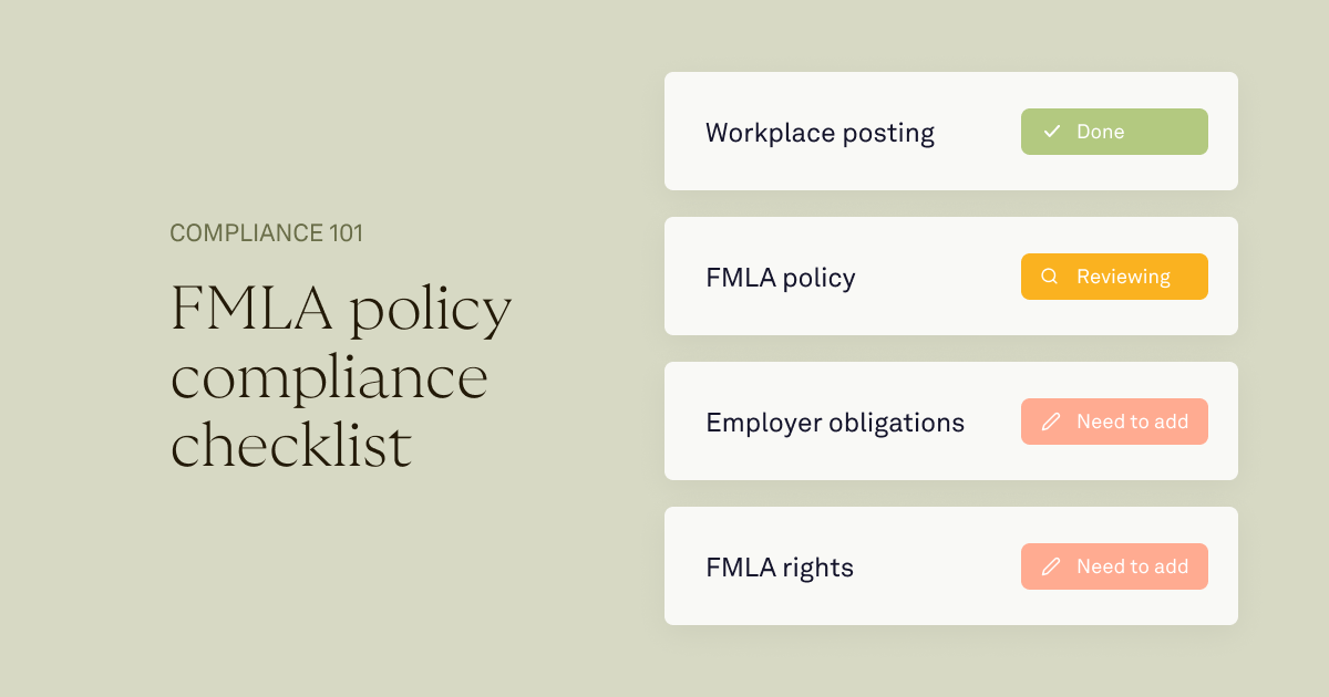 Review FMLA leave policy requirements - Cocoon checklist